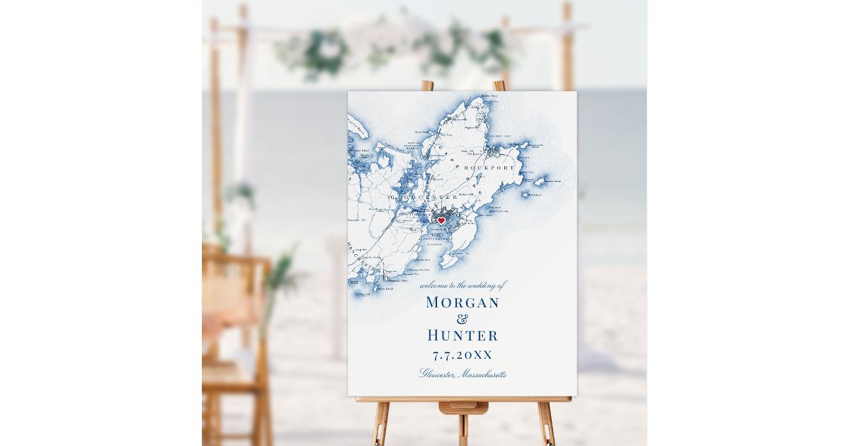 Gloucester MA Destination Wedding Welcome Sign | Zazzle