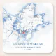 Gloucester Massachusetts Navy Blue Map Wedding Square Paper Coaster ...