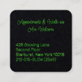 Glow Blowout Bar Add Your Name Neon Green Square Business Card | Zazzle