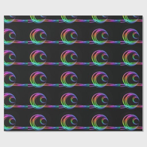 Glow In The Dark Neon Circles Wrapping Paper | Zazzle