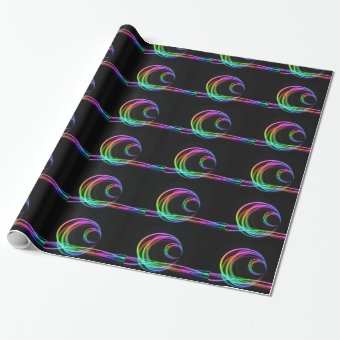 Glow In The Dark Neon Circles Wrapping Paper | Zazzle