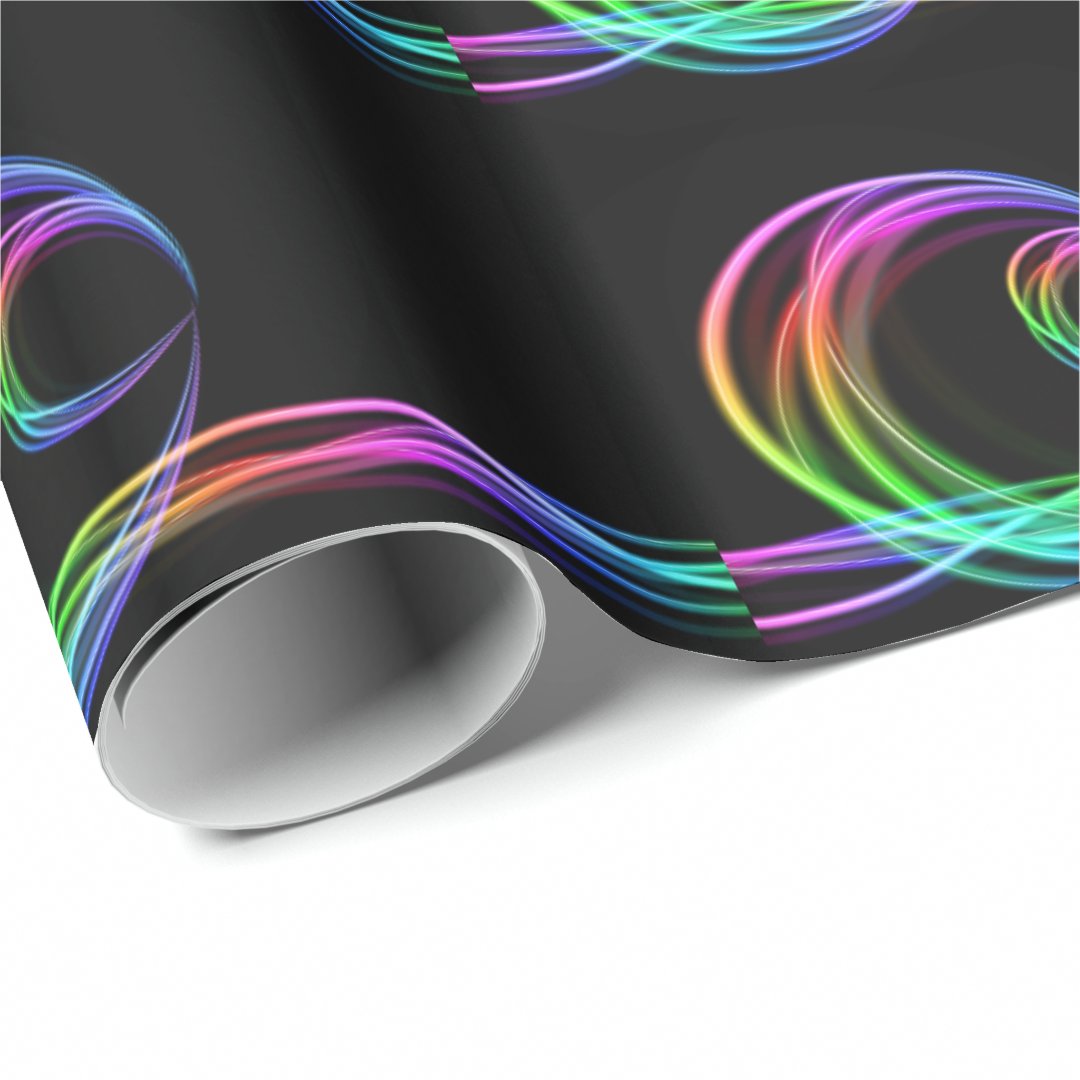 Glow In The Dark Neon Circles Wrapping Paper | Zazzle