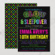 Glow Party Sleepover Birthday Party Invitation | Zazzle