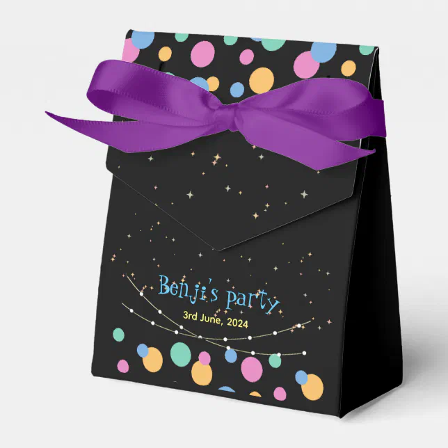 Glow & Roll Birthday bash Custom black Favor Boxes | Zazzle