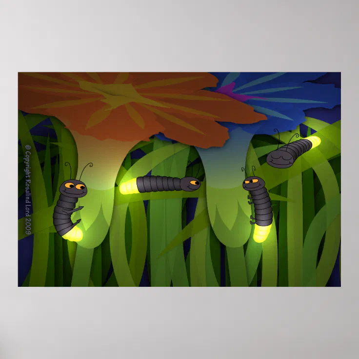 Glow-Worms at Night Poster | Zazzle
