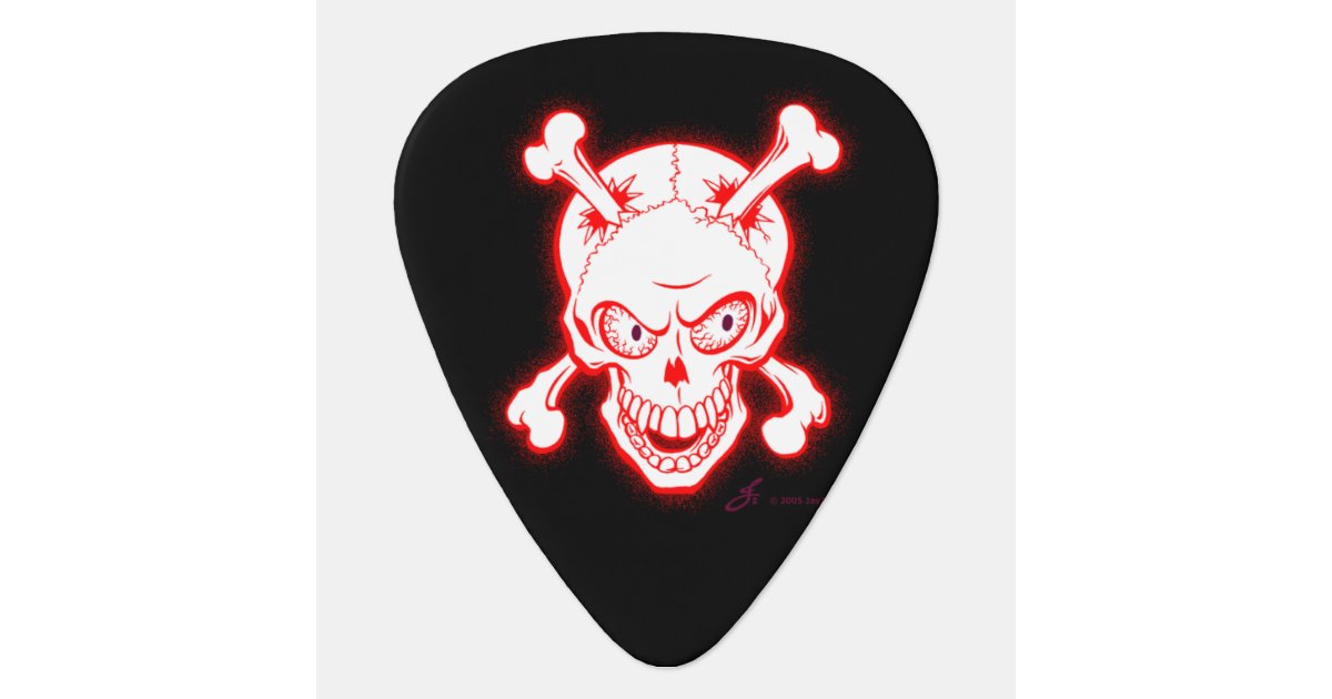 Glowing Bonehead Skull Guitar Pick | Zazzle