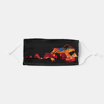 Glowing Chinese Parade Dragon Adult Cloth Face Mask | Zazzle