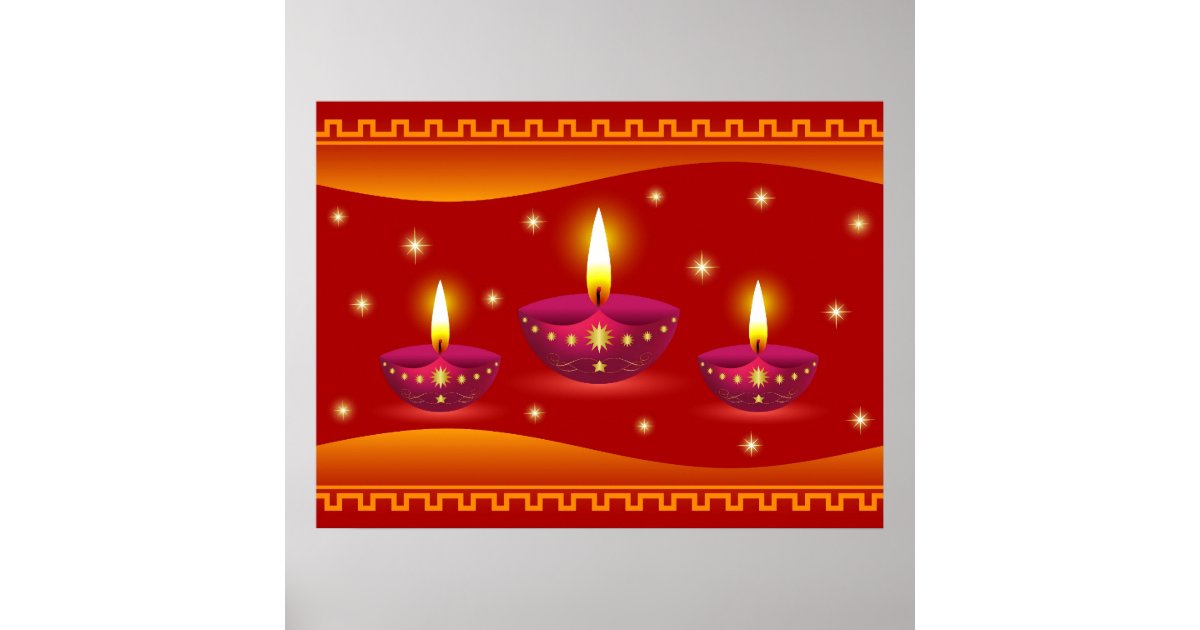 Glowing Decorative Lamps Poster | Zazzle