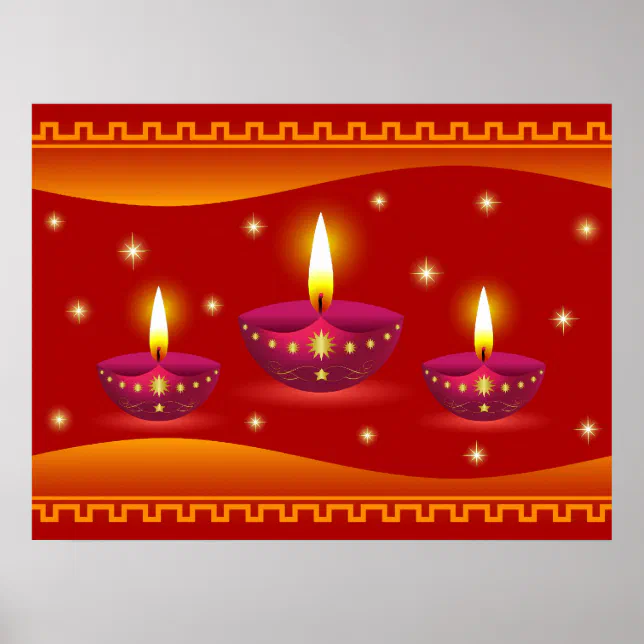 Glowing Decorative Lamps Poster | Zazzle