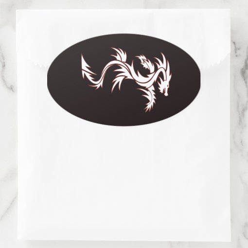 Glowing dragon oval sticker | Zazzle