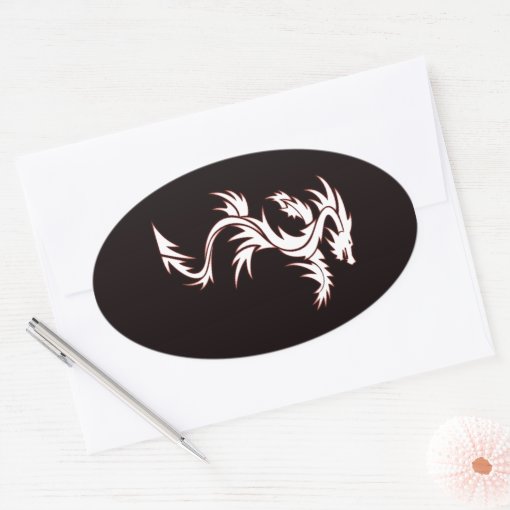 Glowing dragon oval sticker | Zazzle