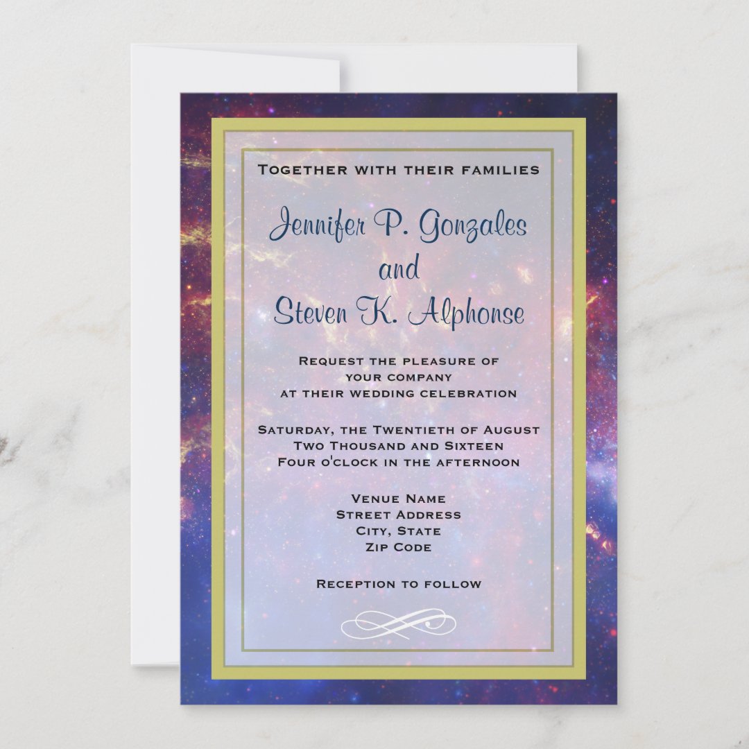 Glowing Galaxy in Outer Space Wedding Invitation | Zazzle