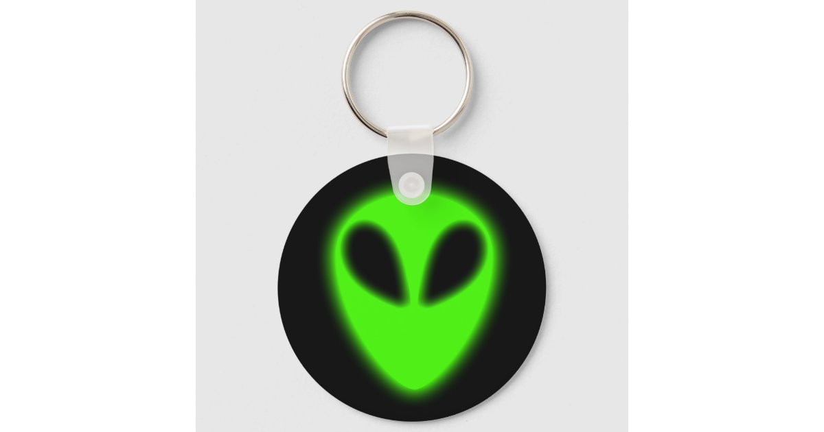 Glowing Green Alien Keychain | Zazzle