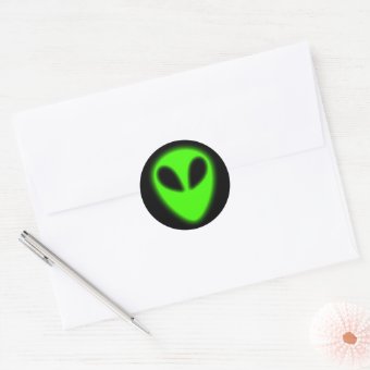 Glowing Green Alien Sticker | Zazzle