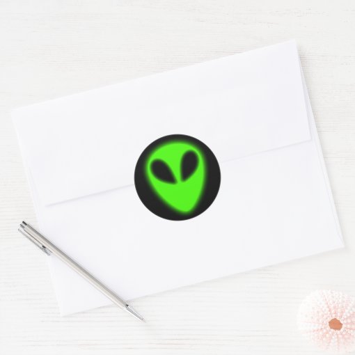 Glowing Green Alien Sticker | Zazzle