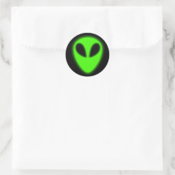 Glowing Green Alien Sticker | Zazzle