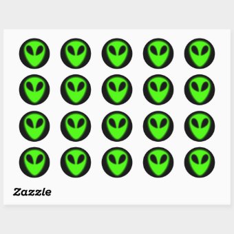Glowing Green Alien Sticker | Zazzle