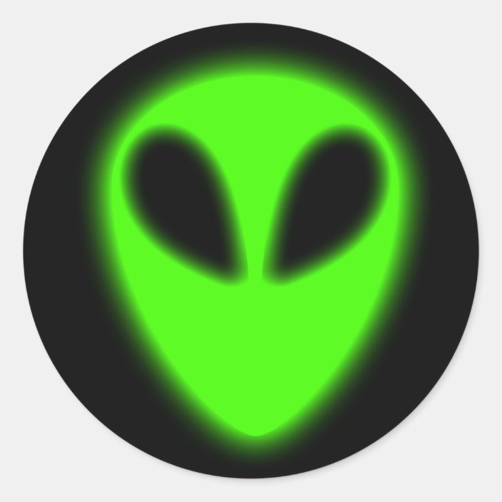 Glowing Green Alien Sticker | Zazzle.com