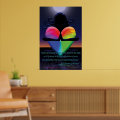 Glowing Heart Namaste pose Poster | Zazzle