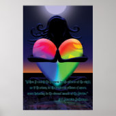 Glowing Heart Namaste pose Poster | Zazzle