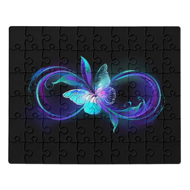 Glowing Infinity with Magic Butterfly Jigsaw Puzzle | Zazzle