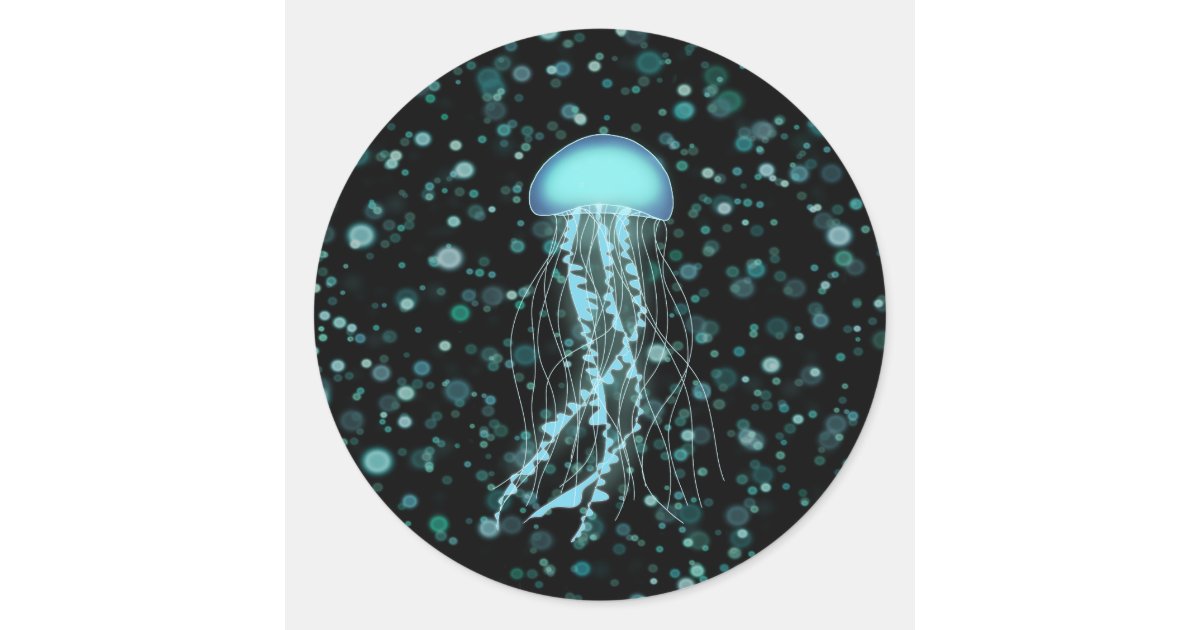 Glowing Jellyfish Classic Round Sticker | Zazzle