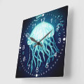 Glowing Jellyfish Ocean Marine Life Beach Sea Life Square Wall Clock ...