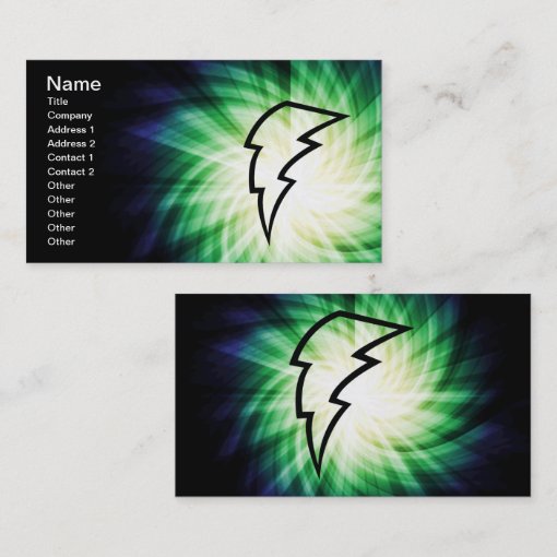 Glowing Lightning Bolt Business Card | Zazzle