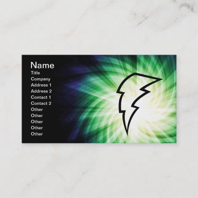 Glowing Lightning Bolt Business Card | Zazzle