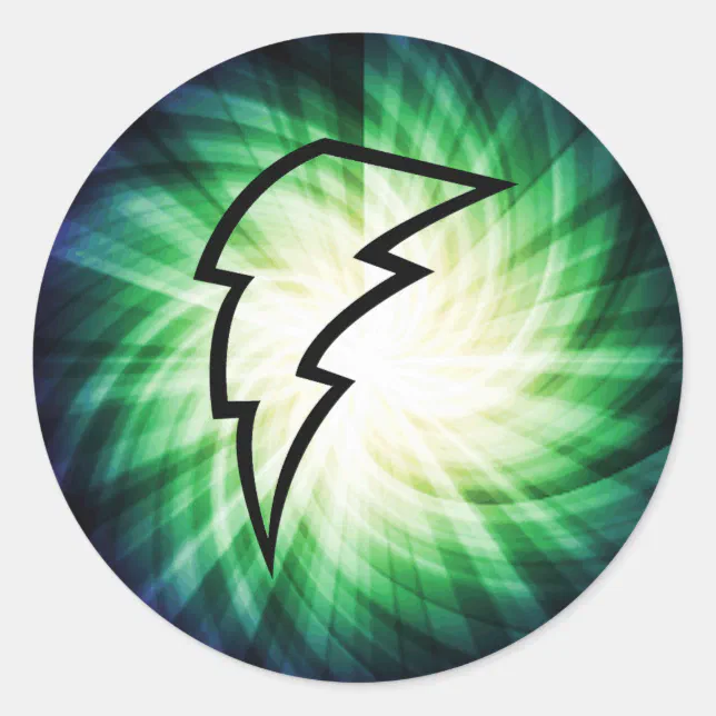 Glowing Lightning Bolt Classic Round Sticker | Zazzle