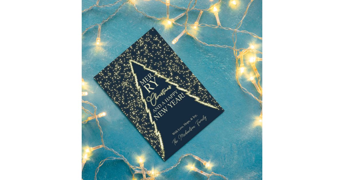 Glowing Lights Christmas Tree Holiday Card | Zazzle