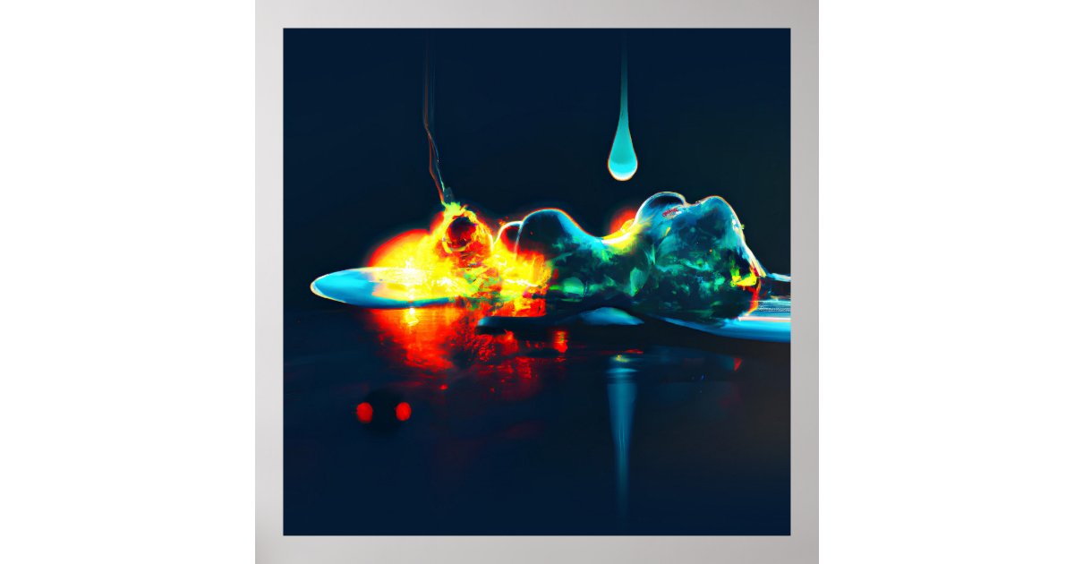 Glowing Liquid Drip Poster | Zazzle