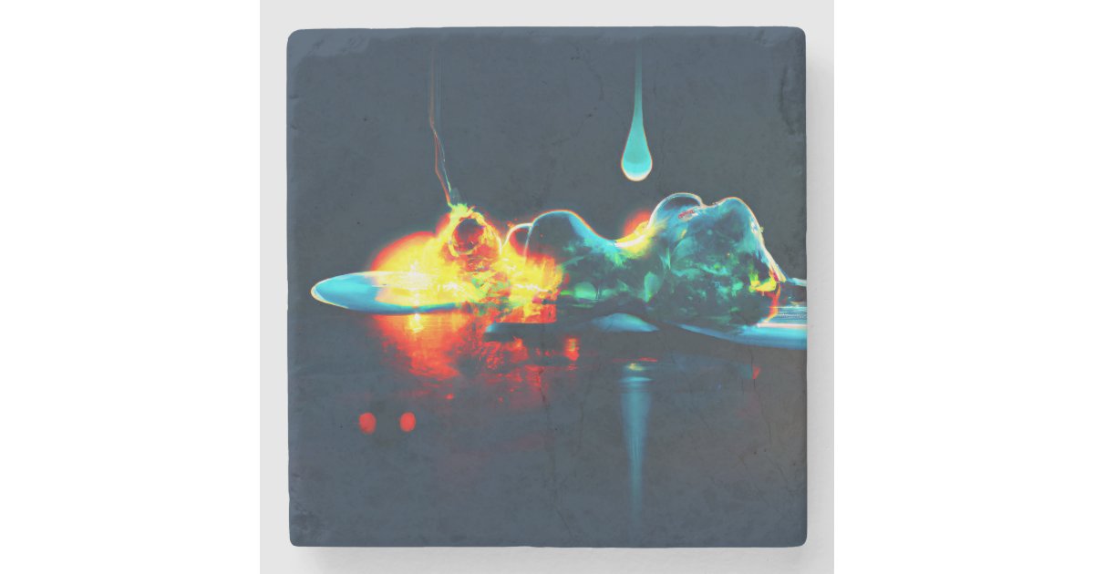 Glowing Liquid Drip Stone Coaster | Zazzle