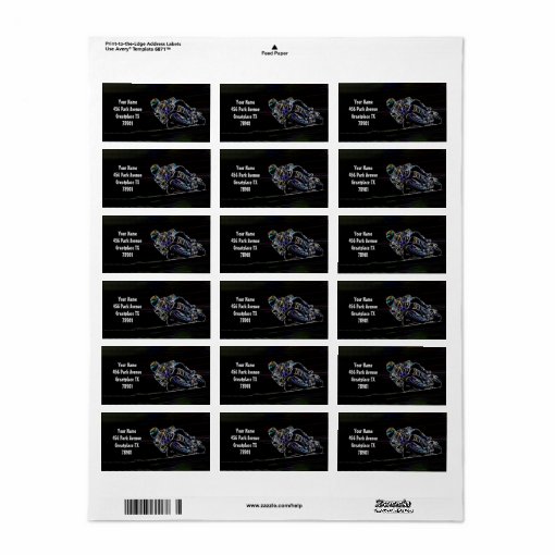 Glowing Motorcycle Rider Circle Racing Sketch Label | Zazzle