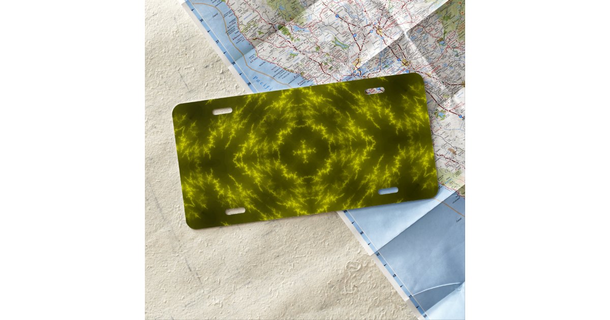 Glowing Neon Electric Thunder Bolts License Plate | Zazzle