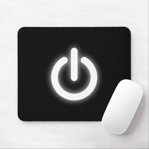Glowing Power On Symbol Funny Mouse Pad | Zazzle