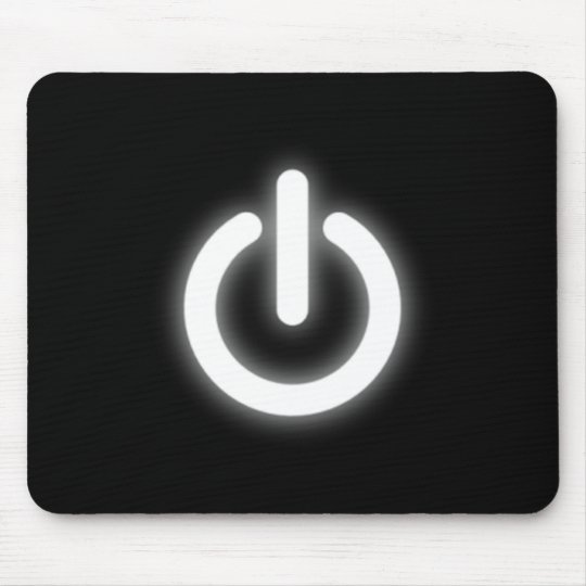 Glowing Power On Symbol Funny Mouse Pad | Zazzle.com