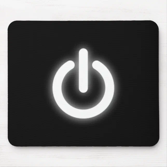 Glowing Power On Symbol Funny Mouse Pad | Zazzle
