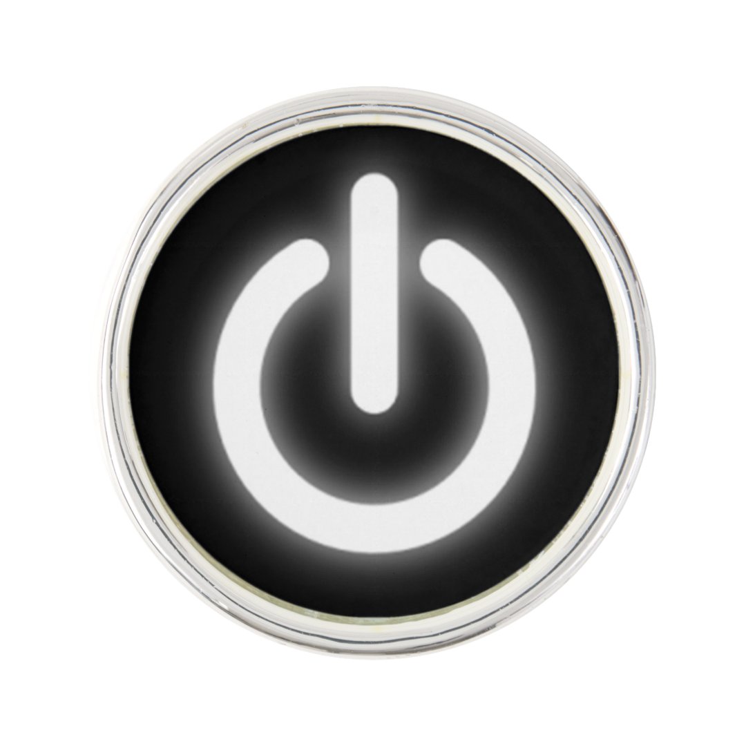 Glowing Power On Symbol Funny Pin | Zazzle