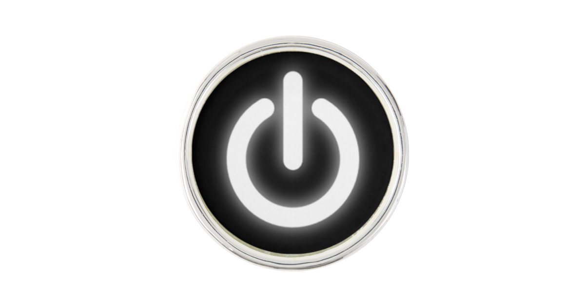 Glowing Power On Symbol Funny Pin | Zazzle