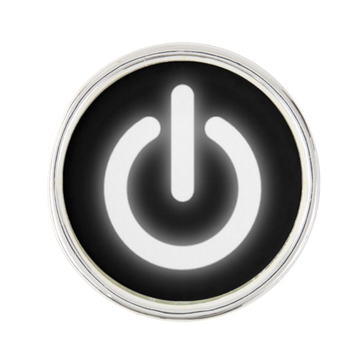 Glowing Power On Symbol Funny Pin | Zazzle