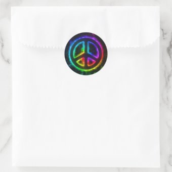 Glowing Rainbow Peace Sign Sticker | Zazzle