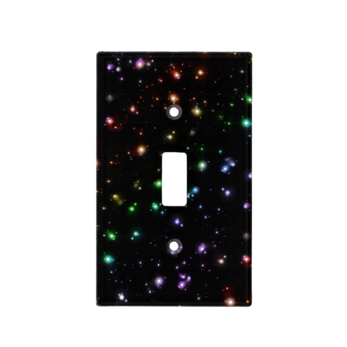 Glowing Shiny Rainbow Stars In Space Light Switch Cover | Zazzle.com