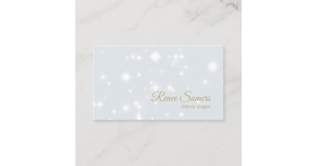 Glowing Stars Light Blue Business Card | Zazzle