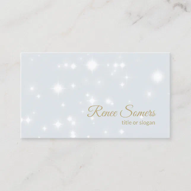 Glowing Stars Light Blue Business Card | Zazzle