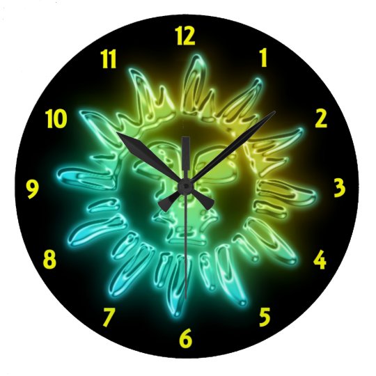 Glowing Sun Wall Clock | Zazzle.com