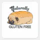 GLUTEN FREE CUTE PUG BREAD SQUARE STICKER | Zazzle