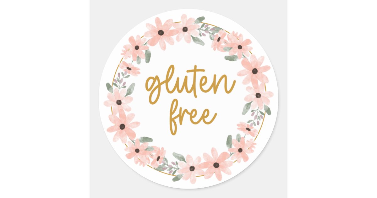 Gluten Free Floral Sticker | Zazzle
