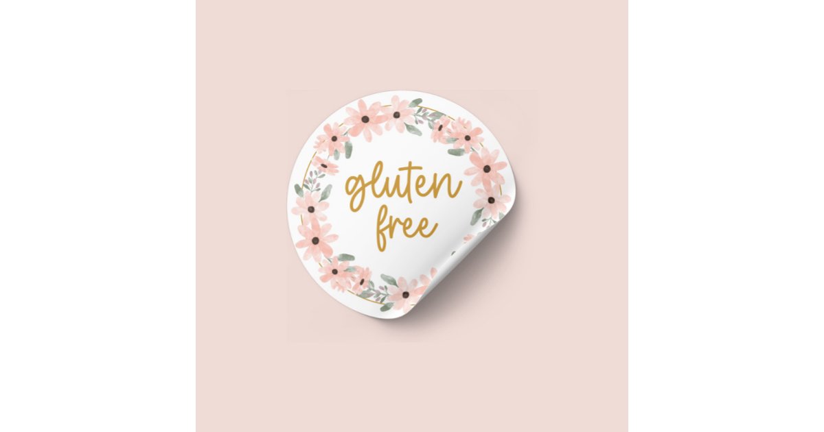 Gluten Free Floral Sticker | Zazzle