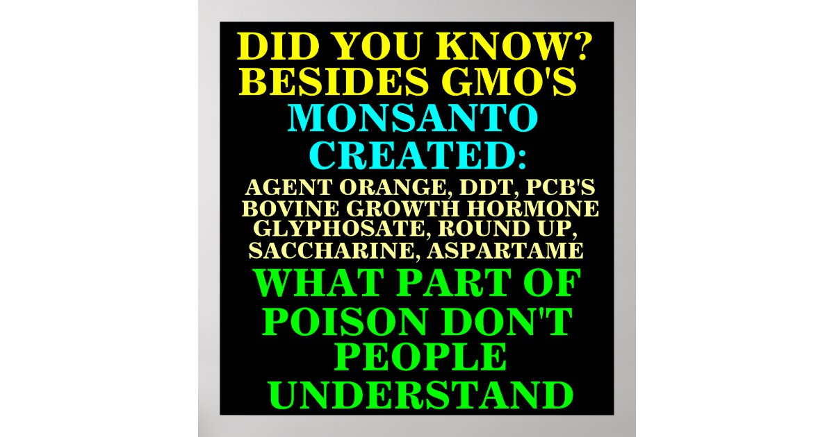 GMO POSTER/ PROTEST SIGN | Zazzle